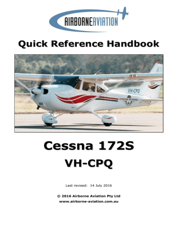 Cessna 172S VH-CPQ Quick Reference Handbook | Manualzz