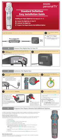 Rogers Digital Box Installation Guide | Manualzz