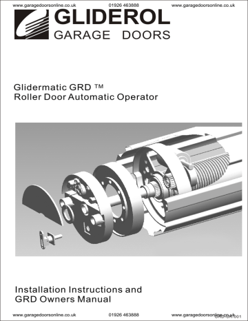 Gliderol Glidermatic GRD Installation Instructions And Owner's Manual ...