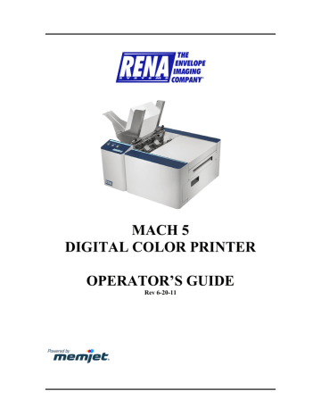 Digital Color Printer MACH 5 Operator's Guide | Manualzz