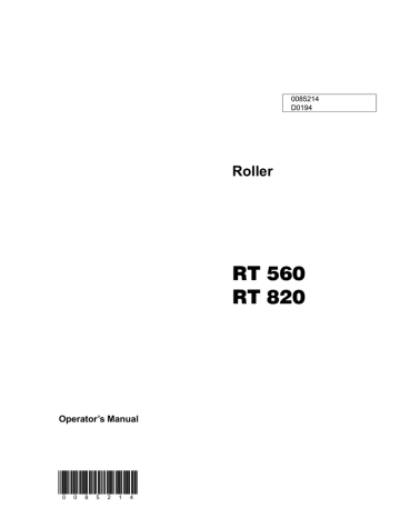 Wacker RT 560/RT 820 Trench Roller Operator's Manual | Manualzz