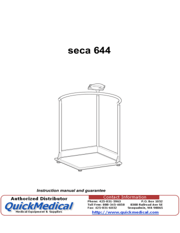 Seca 644 Series Instruction manual | Manualzz