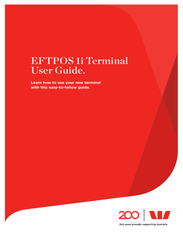 Westpac EFTPOS 1i Terminal User Guide | Manualzz