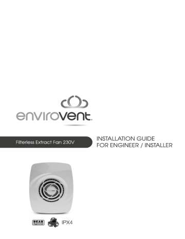 EnviroVent Filterless Extract Fan 230V Installation Guide | Manualzz