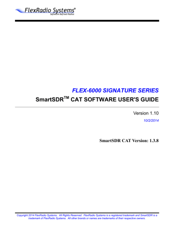 FlexRadio Systems FLEX-6000 Signature Series User's Guide | Manualzz