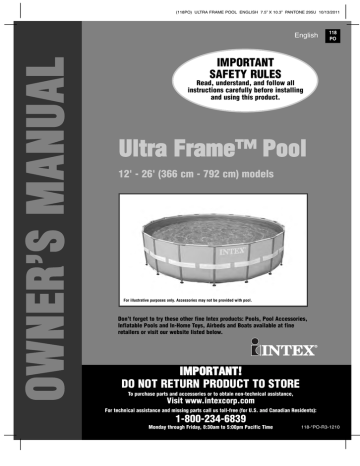 INTEX Ultra Frame Pool Owner's Manual | Manualzz