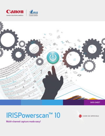 IRISPowerscan 10 Datasheet - Canon | Manualzz