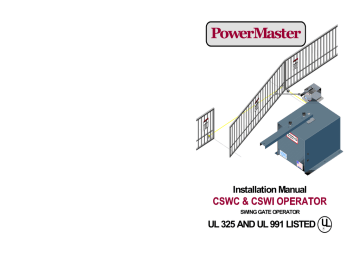 PowerMaster CSWC & CSWI Swing Gate Operator Installation Manual | Manualzz