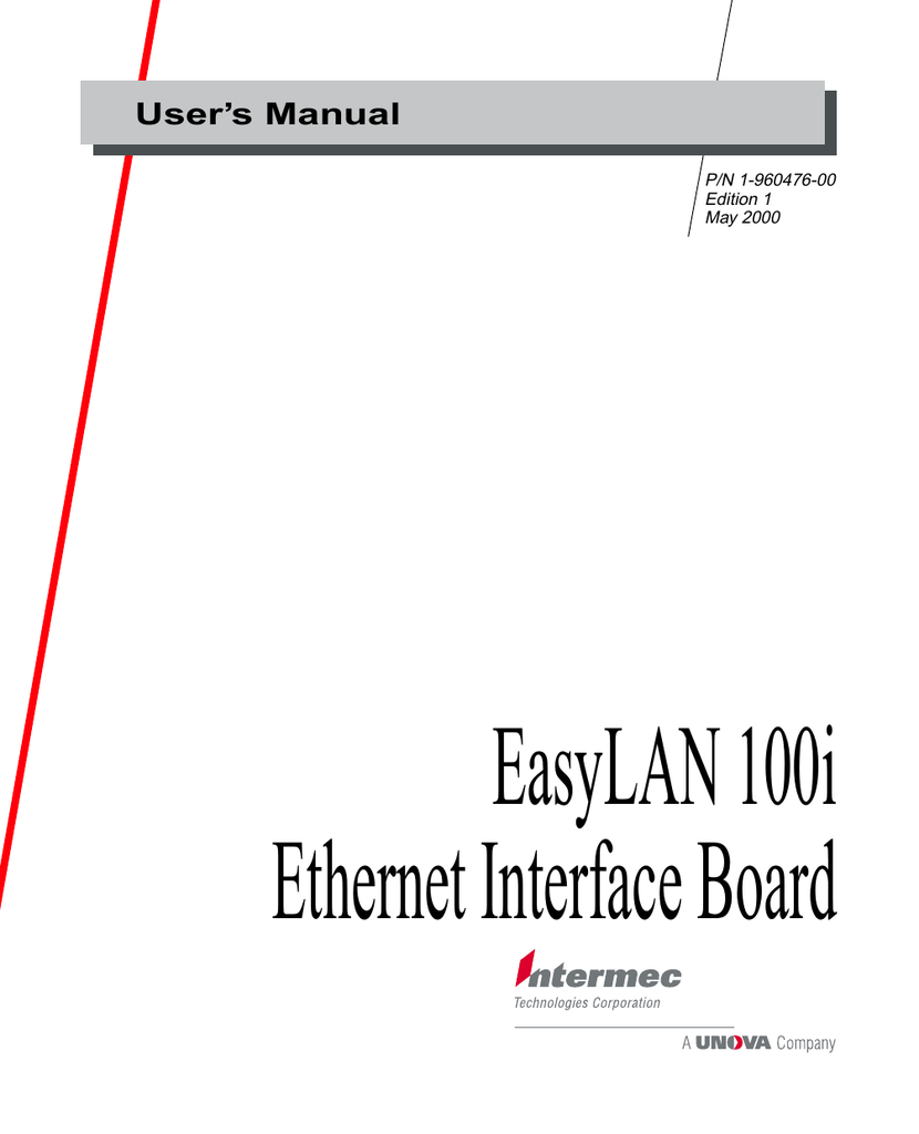 Intermec EasyLAN 100I User manual | Manualzz
