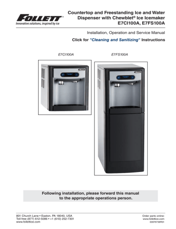 Follett E7 CI100A, E7 FS100A Installation Manual | Manualzz