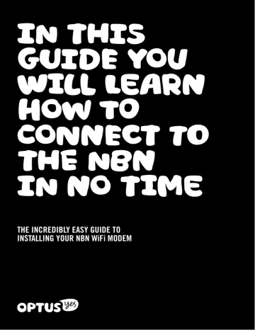 NBN WiFi Modem User Guide - Optus | Manualzz