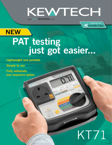 Kewtech KT71 User Manual | Manualzz