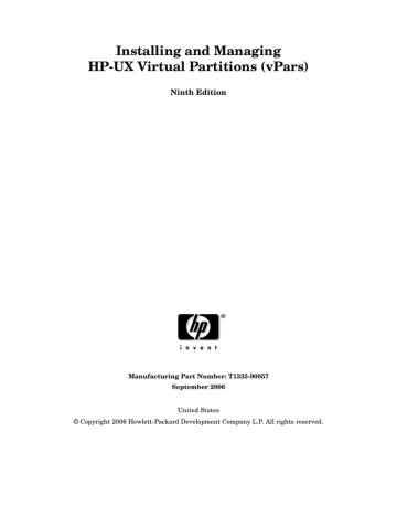 HP-UX Virtual Partitions vPars User Manual | Manualzz