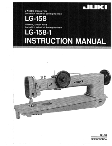 JUKI LG-158, LG-158-1 Sewing Machine Instruction Manual | Manualzz