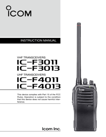 ICOM IC-F4011 Instruction manual | Manualzz