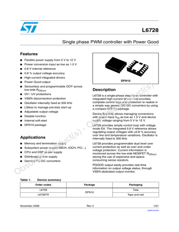 STMicroelectronics Single phase PWM controller Datasheet | Manualzz