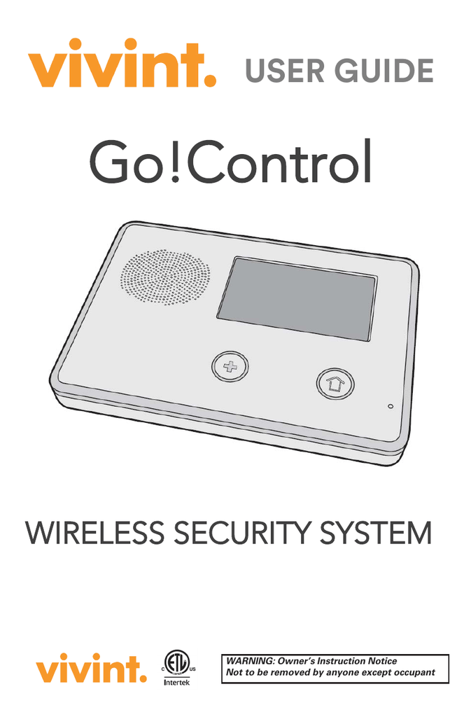 Vivint Go!Control User manual | Manualzz