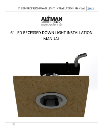 Altman CDR-V Downlight Installation Instructions | Manualzz