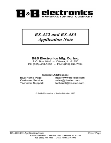 RS-422 and RS-485 Application Note | Manualzz