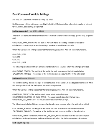 DashCommand Vehicle Settings User Manual | Manualzz