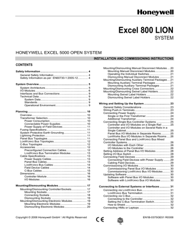 Honeywell Excel 5000 System Series Installation And Commissioning ...