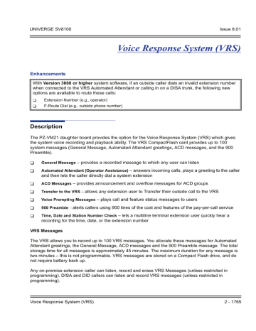 SV8100 VRS User Manual | Manualzz