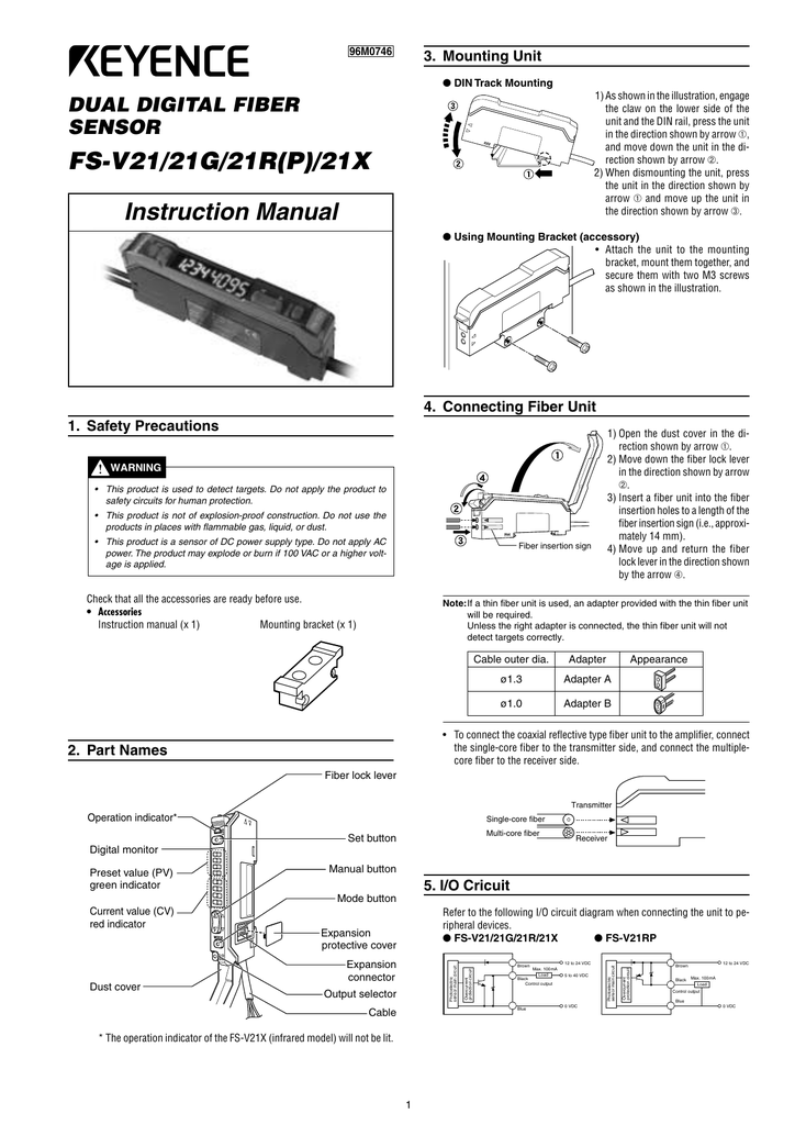 Keyence Fs-n41n Operation Manual
