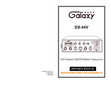 Galaxy DX-44V Owner's Manual | Manualzz