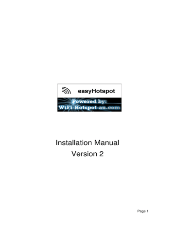 WiFi Hotspot easyHotspot Installation Manual | Manualzz