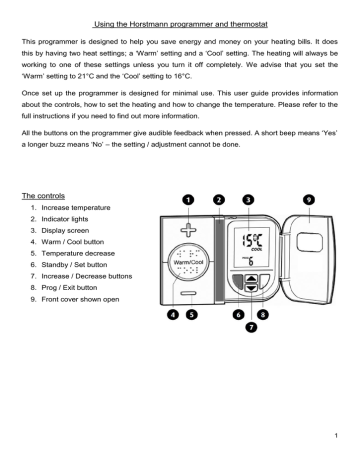 Horstmann Programmer User Guide | Manualzz
