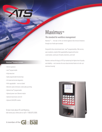 ATS Global Maximus Datasheet | Manualzz