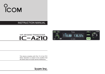 Icom IC-A210 Instruction Manual | Manualzz