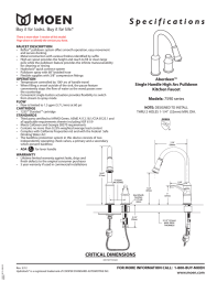 Moen 7590ORB - installation Guide, Product information, Reference guide