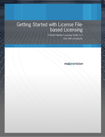 FLEXnet Publisher Licensing Toolkit 11.5 Getting Started with License ...