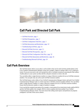 Cisco Call Park and Directed Call Park Feature Configuration Guide ...