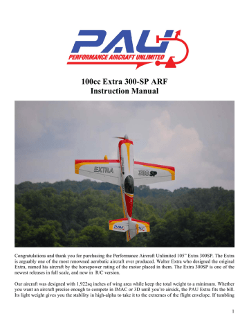 PAU Extra 300-SP 100cc Instruction Manual | Manualzz