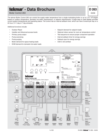 Tekmar Boiler Control 263 Data Brochure | Manualzz