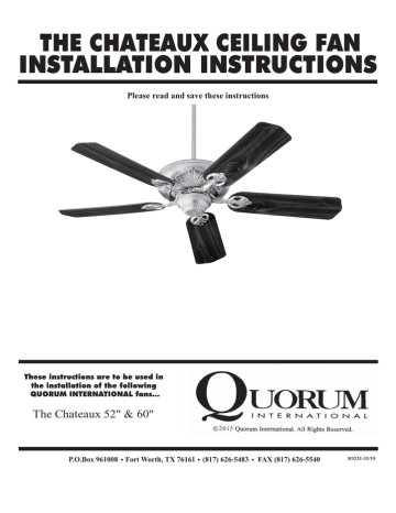 Quorum Ceiling Fan Installation Manual | Shelly Lighting