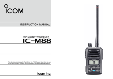 ICOM IC-M88 Instruction Manual | Manualzz