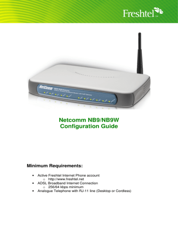 Netcomm Freshtel NB9 Configuration manual | Manualzz