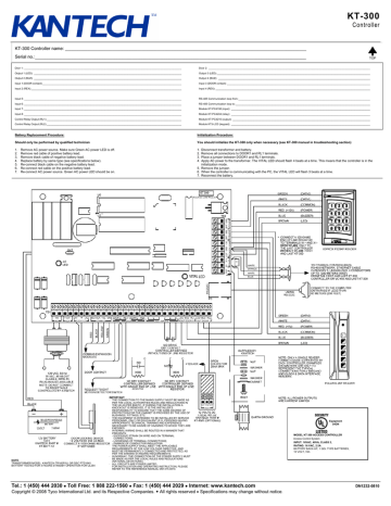 Access Control System KT-300 Controller Installation Instructions ...