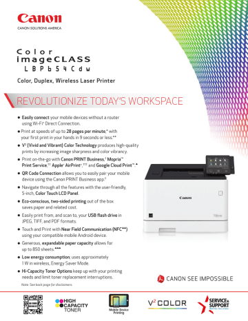 Canon imageCLASS LBP654Cdw Specification | Manualzz