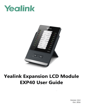 Yealink EXP40 Expansion Module User Guide | Manualzz