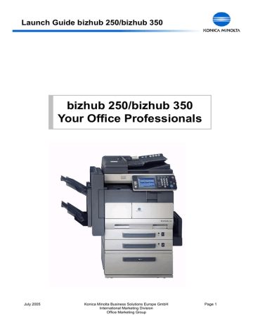 Konica Minolta BIZHUB 350 Launch Manual | Manualzz