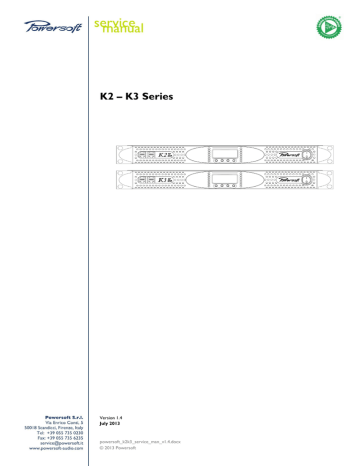 powersoft K2 Series Service manual | Manualzz