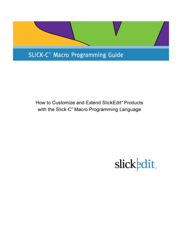 Slick-C Macro Programming Guide | Manualzz
