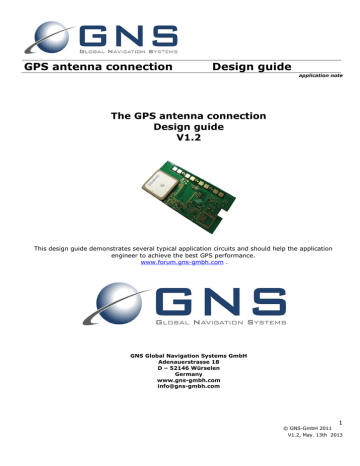 GPS antenna connection Application note | Manualzz
