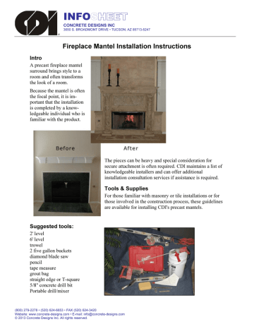 Fireplace Mantel Installation Instructions | Manualzz