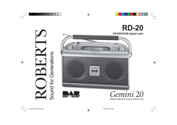 Roberts Gemini RD20( Rev.1) DAB Radio User guide | Manualzz
