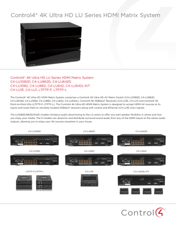Control4 4K Ultra HD LU Series Datasheet | Manualzz